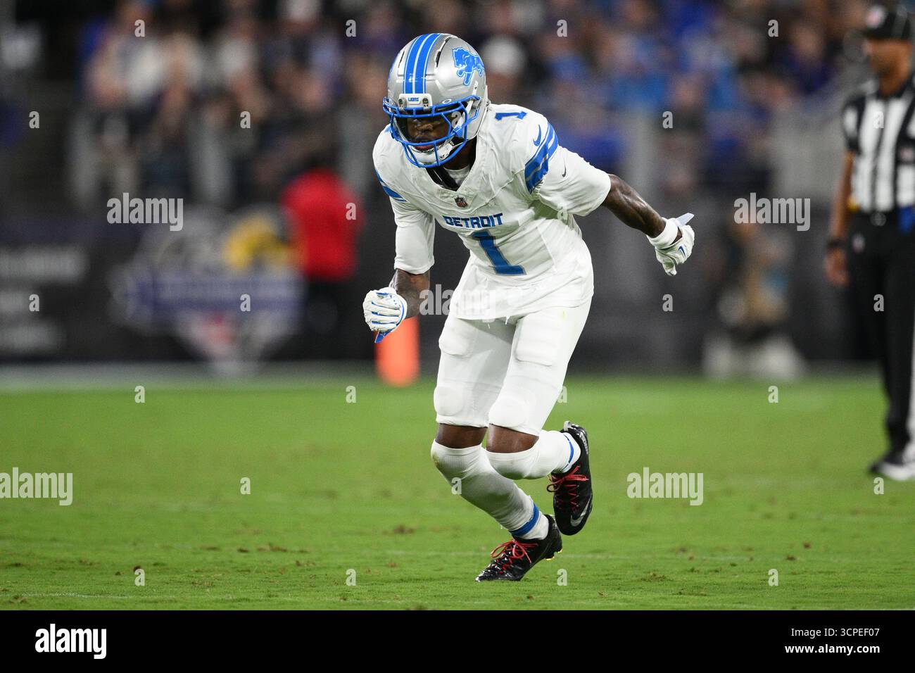 Detroit Lions wide receiver Jameson Williams (1) in action during the ...