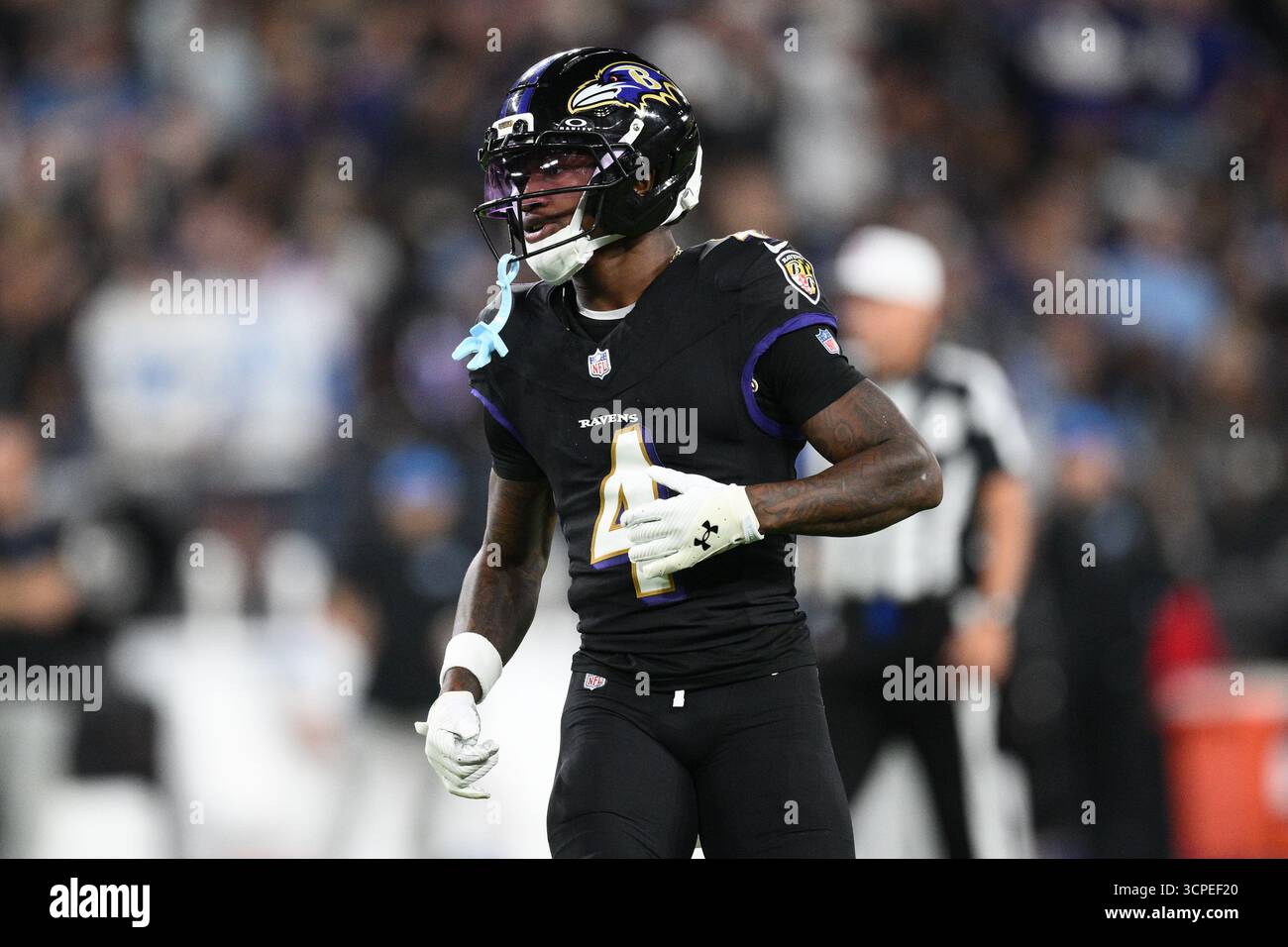 Baltimore Ravens wide receiver Zay Flowers (4) in action during the ...