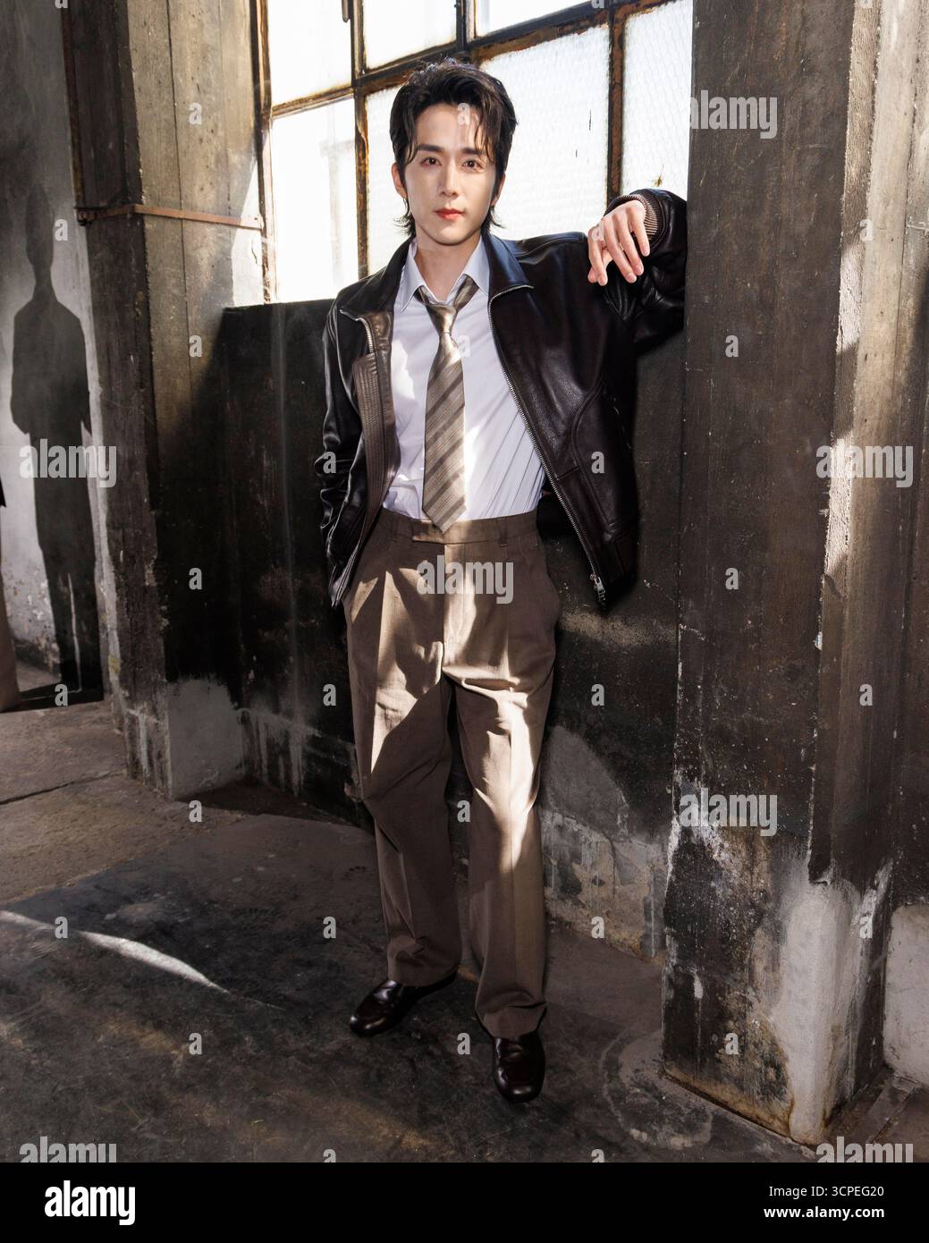 Zhang Xincheng attends BOSS Spring-Summer 2026 runway during Milan Fashion Week on September ...