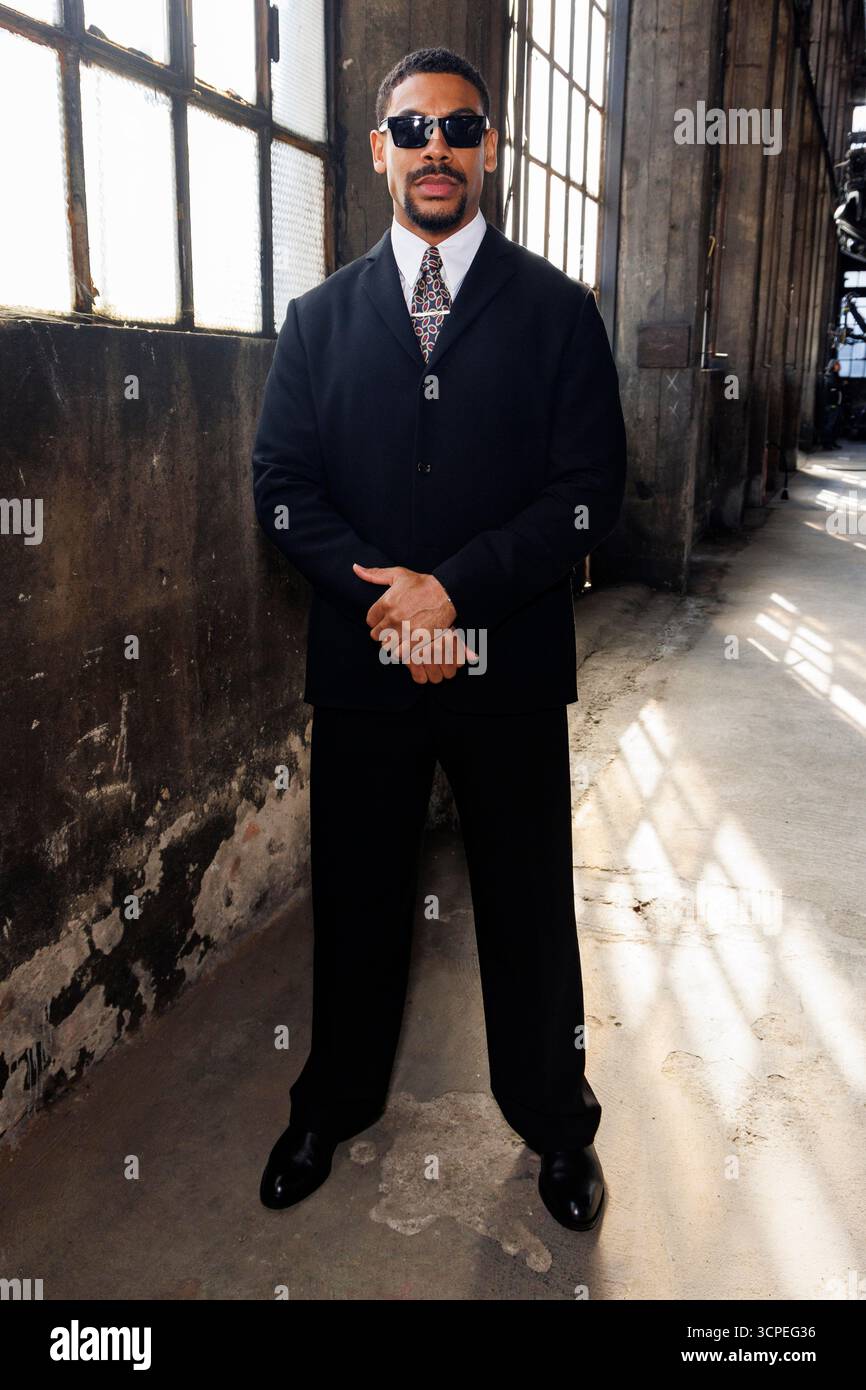 Milan, Italien. 25th Sep, 2025. Aaron Pierre attends BOSS Spring-Summer ...