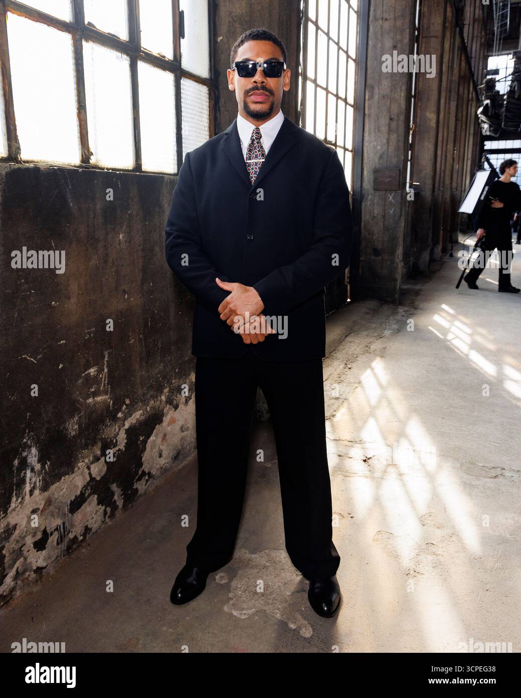 Aaron Pierre attends BOSS Spring-Summer 2026 runway during Milan ...