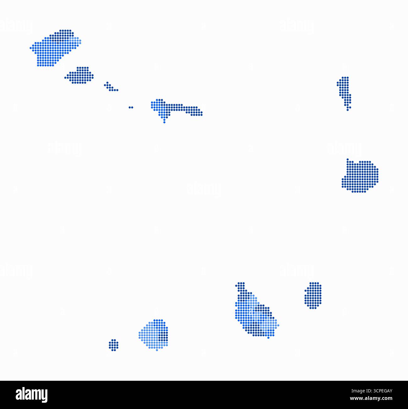 Cabo Verde dotted map. Digital style map of the country on white ...