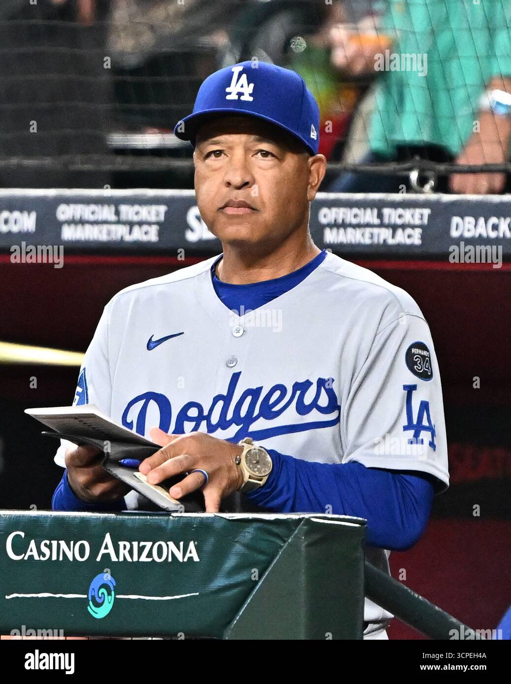 Los Angeles Dodgers' manager David Ray Roberts reacts during an MLB ...
