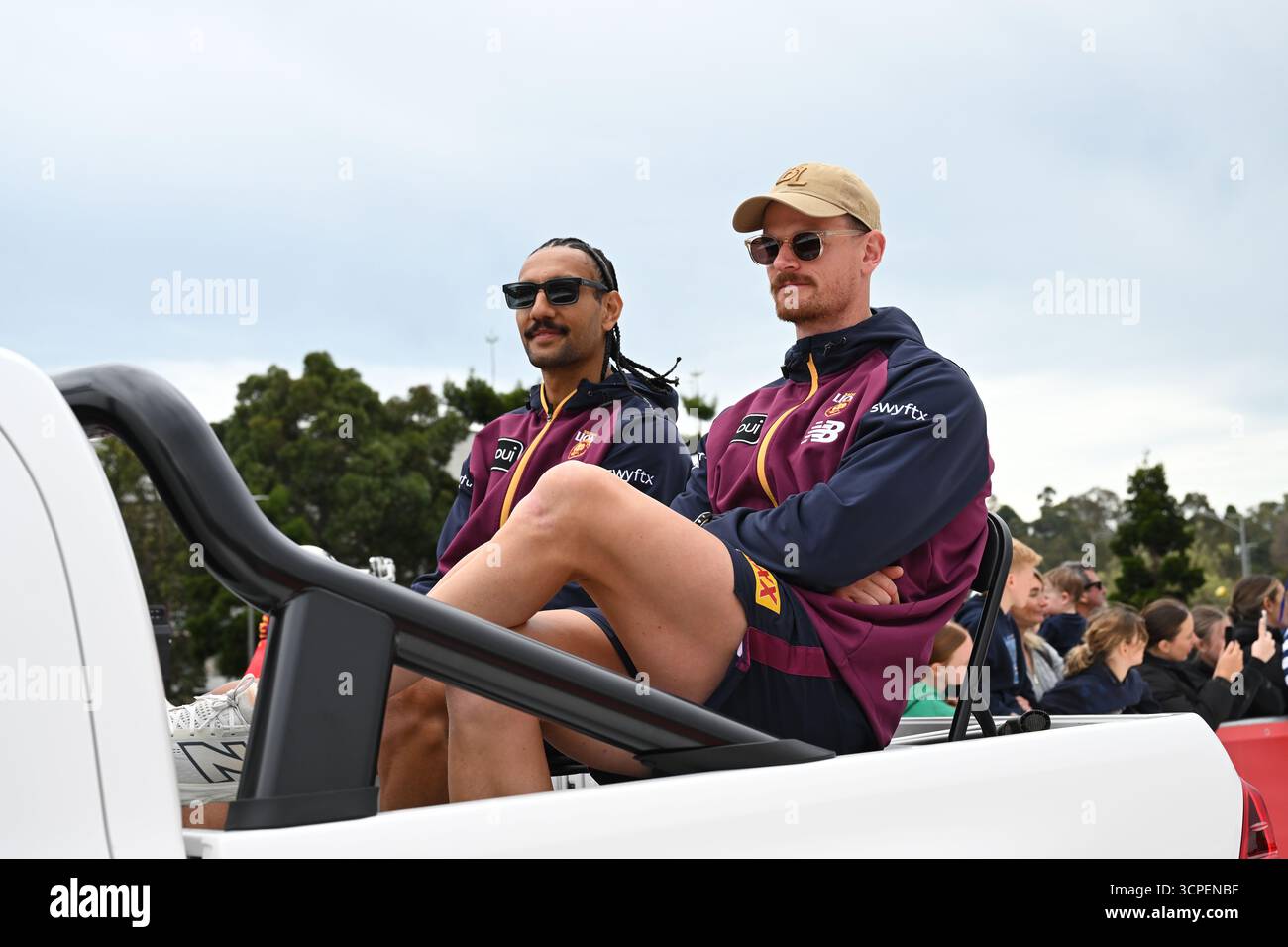 Bruce Reville of the Lions (left) and Darragh Joyce of the Lions during ...