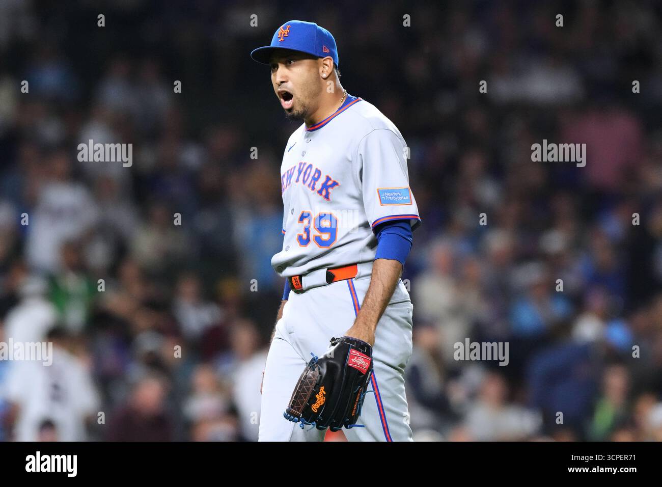 New York Mets relief pitcher Edwin Díaz reacts after the Mets defeated ...