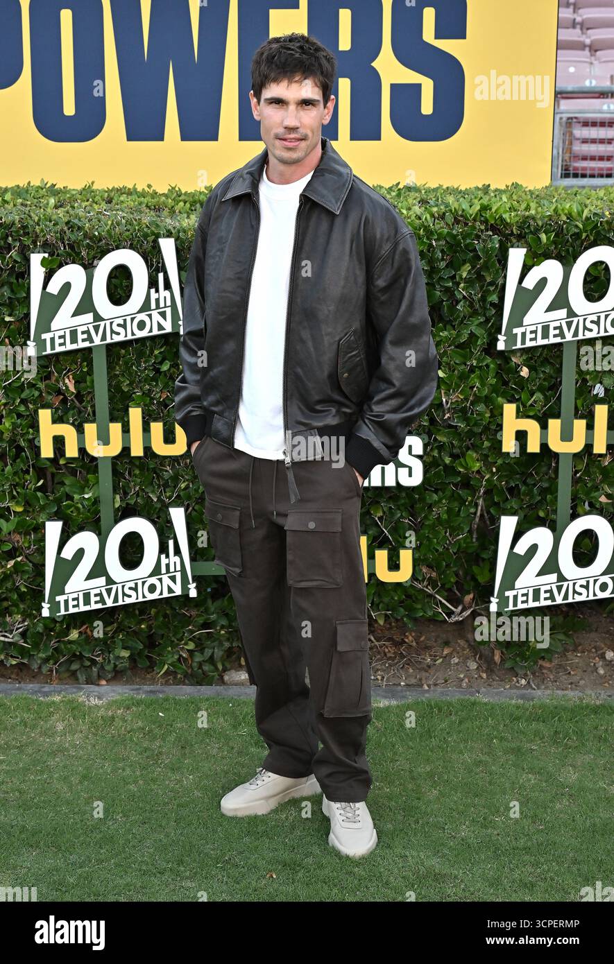 Tanner Novlan arriving to Hulu’s “Chad Powers” premiere at The Rose ...