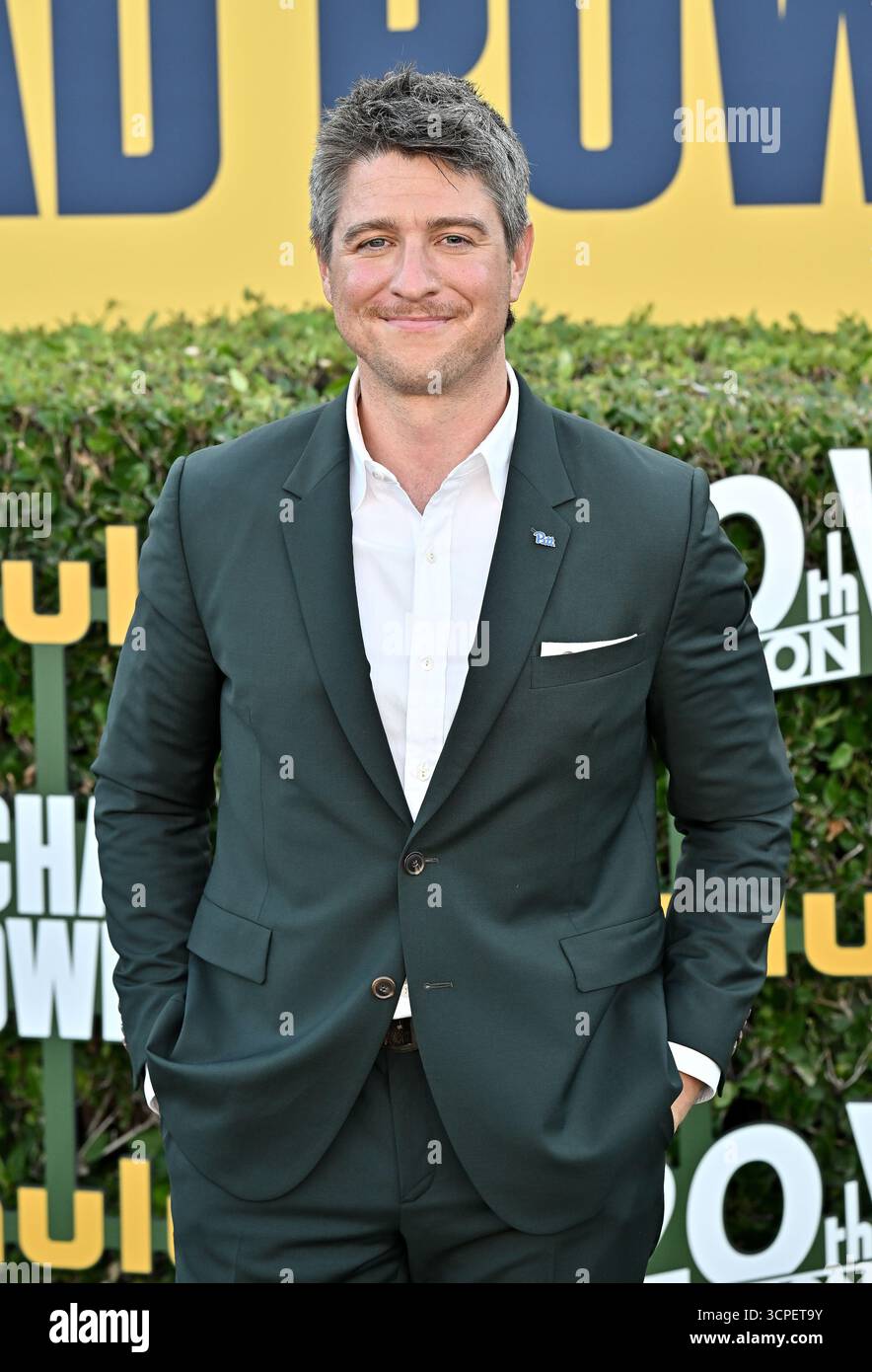 Adam Fasullo arriving to Hulu’s “Chad Powers” premiere at The Rose Bowl ...