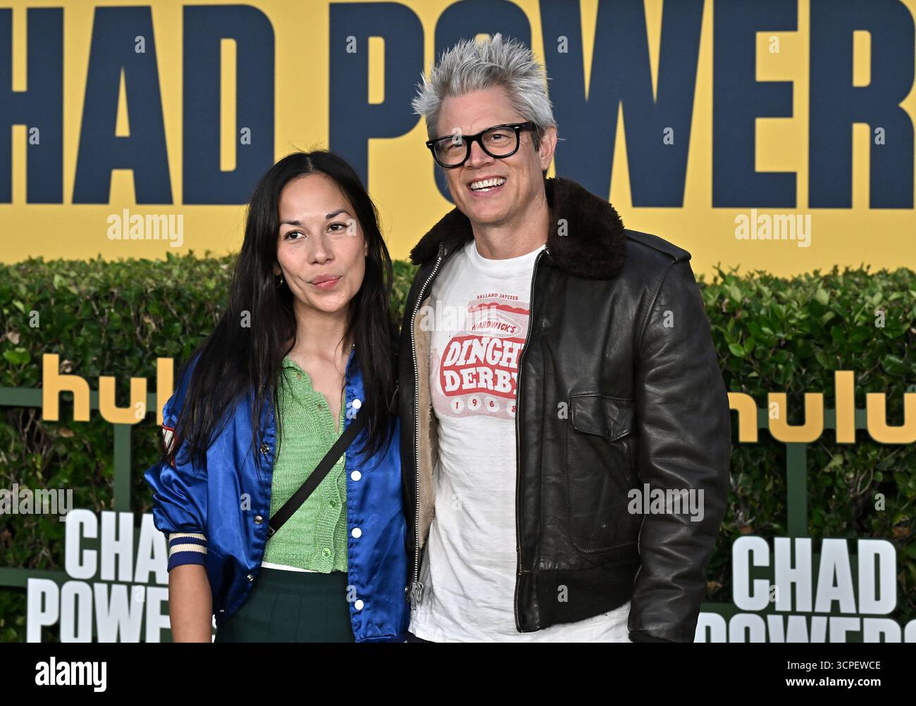 Emily Ting and Johnny Knoxville arriving to Hulu’s “Chad Powers ...