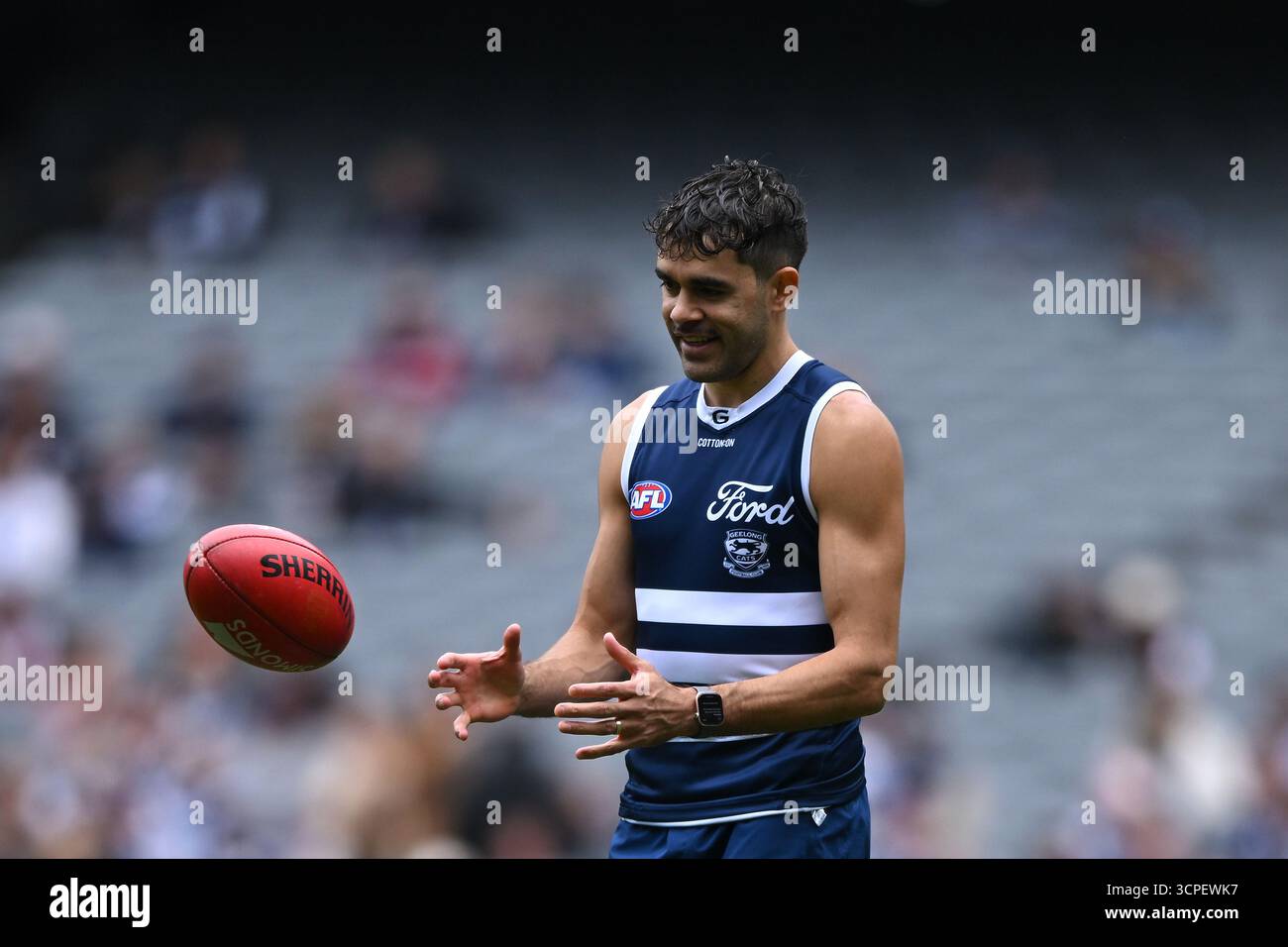 Jack Martin of Geelong during a Geelong Cats Captains run at the MCG in ...