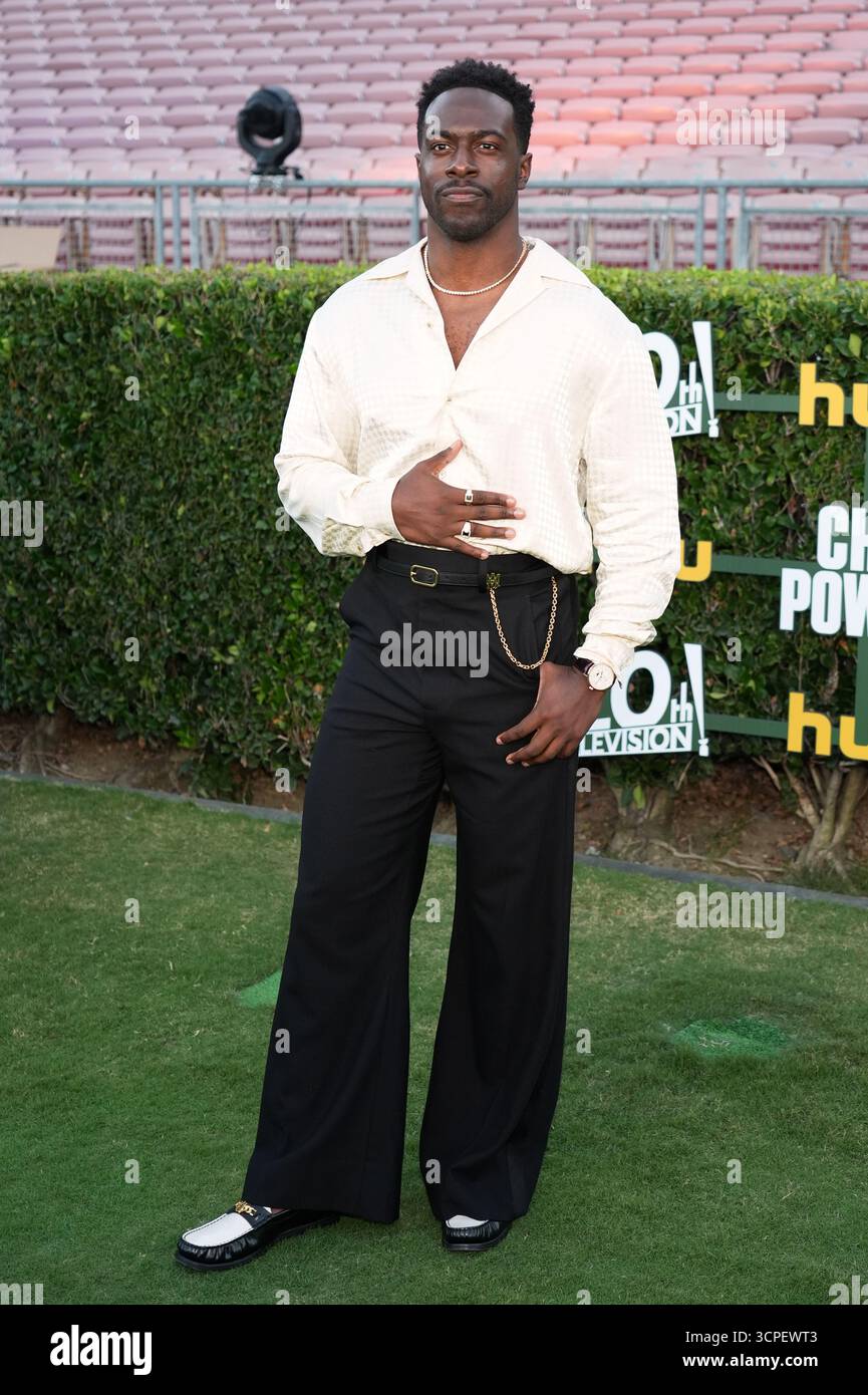 Quentin Plair, a cast member in "Chad Powers," arrives at the premiere ...