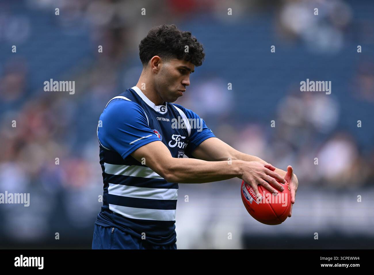 Tyson Stengle of Geelong during a Geelong Cats Captains run at the MCG ...
