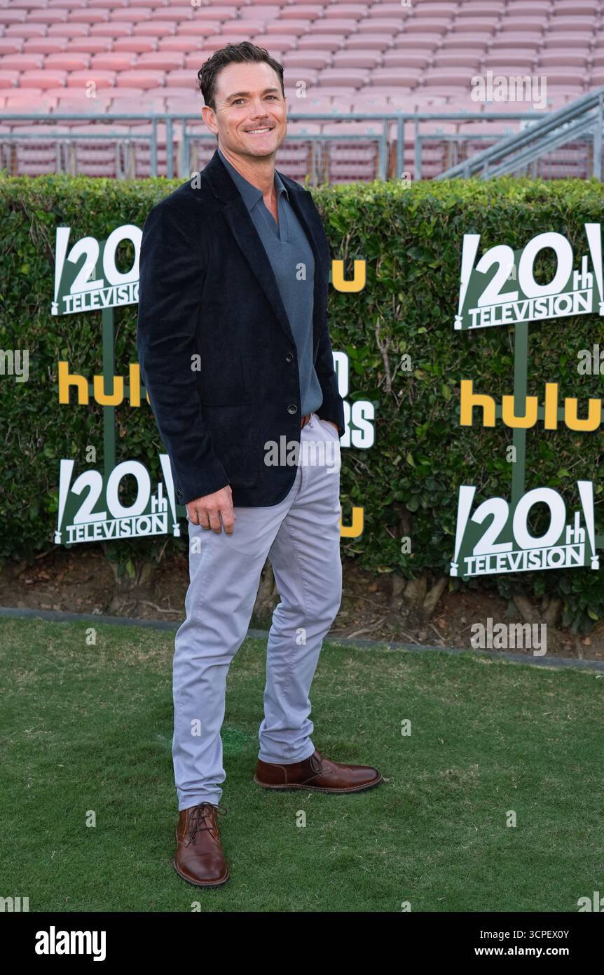 Clayne Crawford, a cast member in "Chad Powers," arrives at the ...