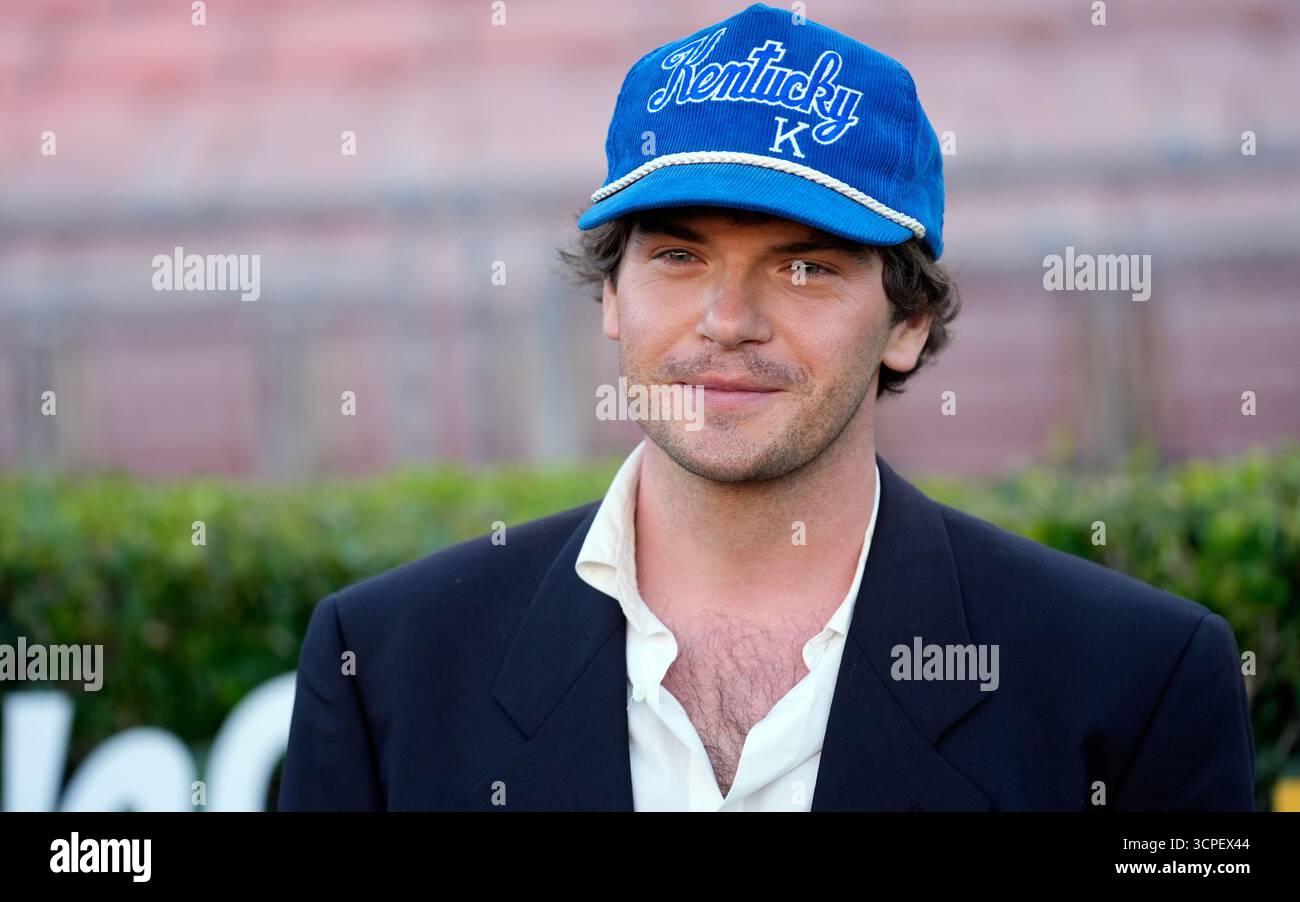 Colton Ryan, a cast member in "Chad Powers," arrives at the premiere of ...