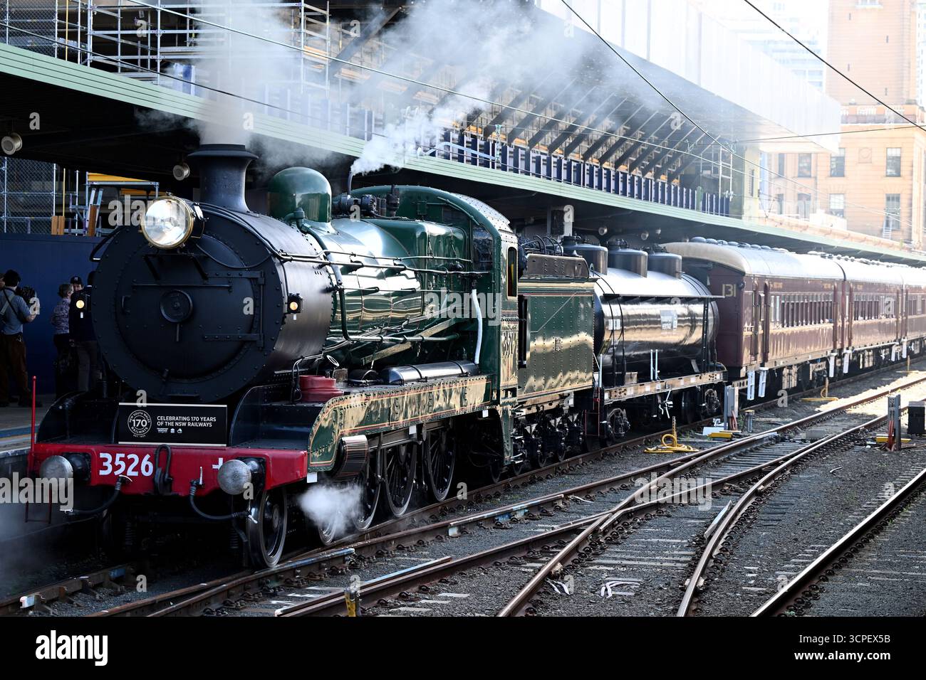 The 3526 steam locomotive is seen ahead of its departure from Central ...