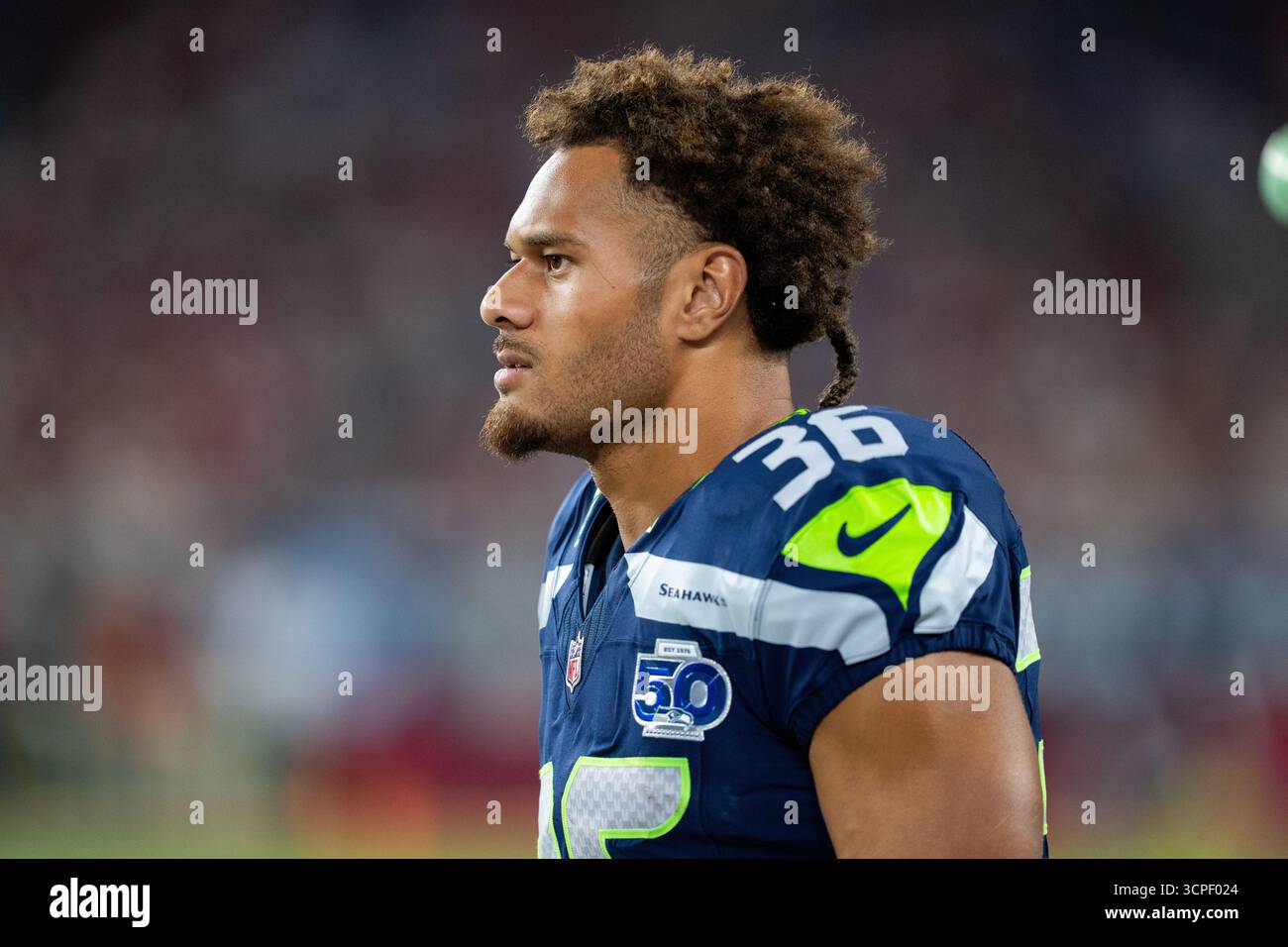 Seattle Seahawks running back George Holani (36) looks on during a NFL ...