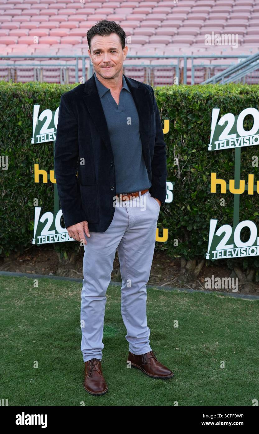 Clayne Crawford arrives at the premiere of the Hulu series "Chad Powers ...
