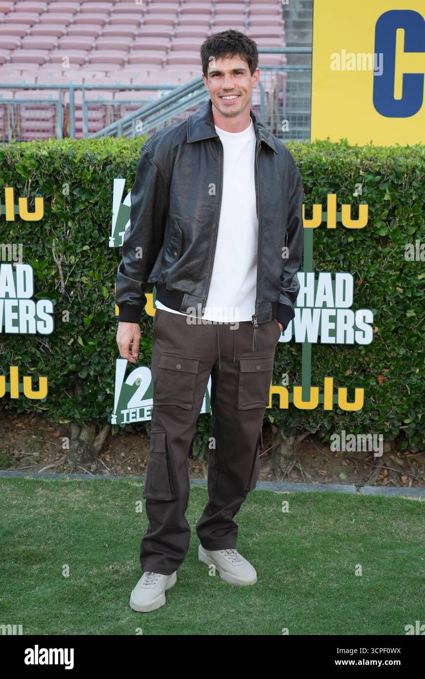 Tanner Novlan arrives at the premiere of the Hulu series "Chad Powers ...