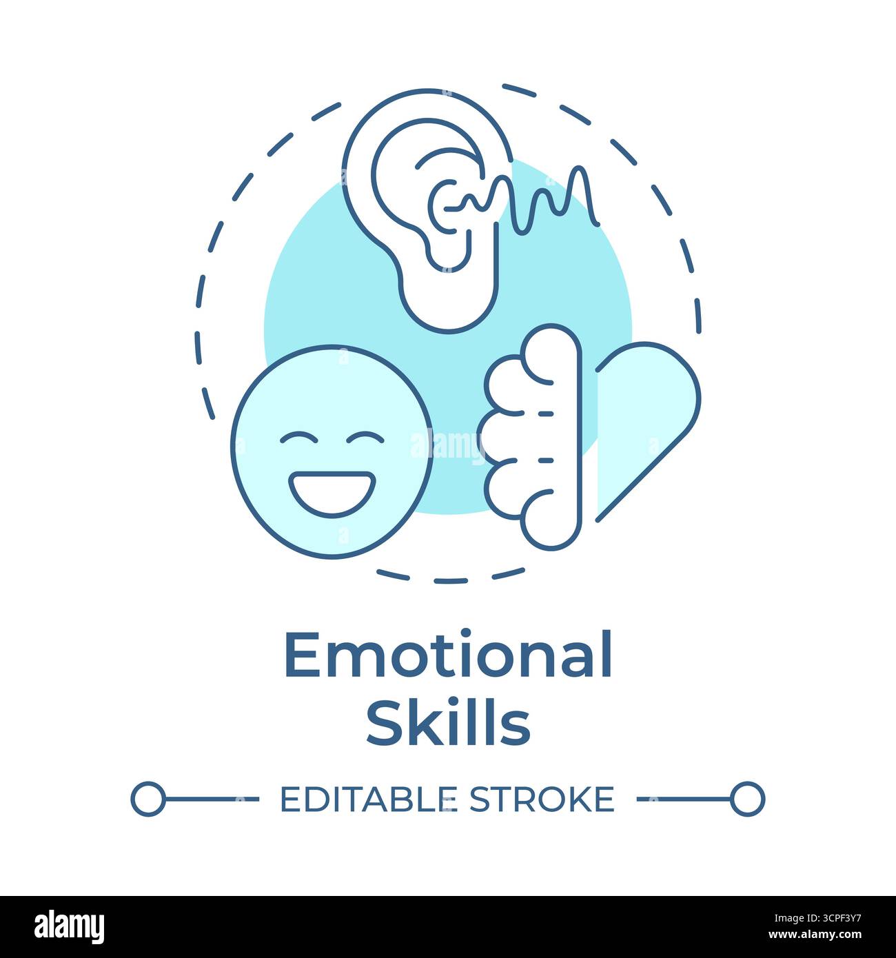 Emotional skills soft blue concept icon Stock Vector Image & Art - Alamy