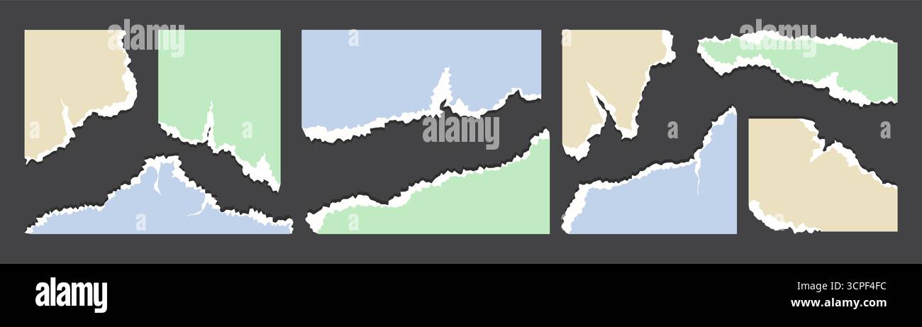 Pieces torn paper brush Stock Vector Images - Alamy