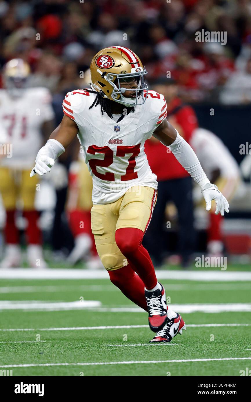San Francisco 49ers safety Ji'Ayir Brown (27) defends during an NFL ...