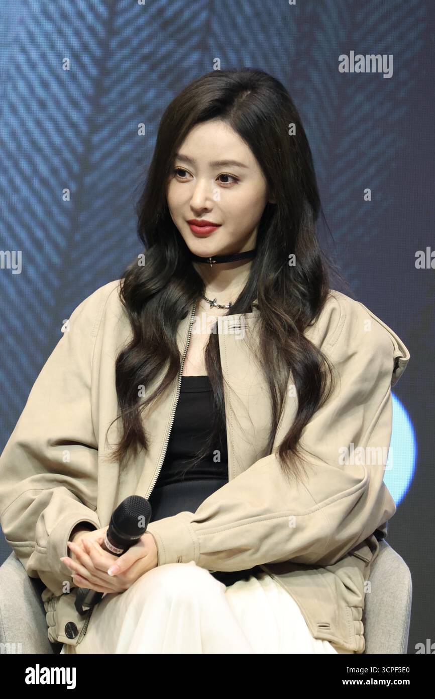 Chinese actress and model Zhang Tian'ai attends an activity in Beijing ...