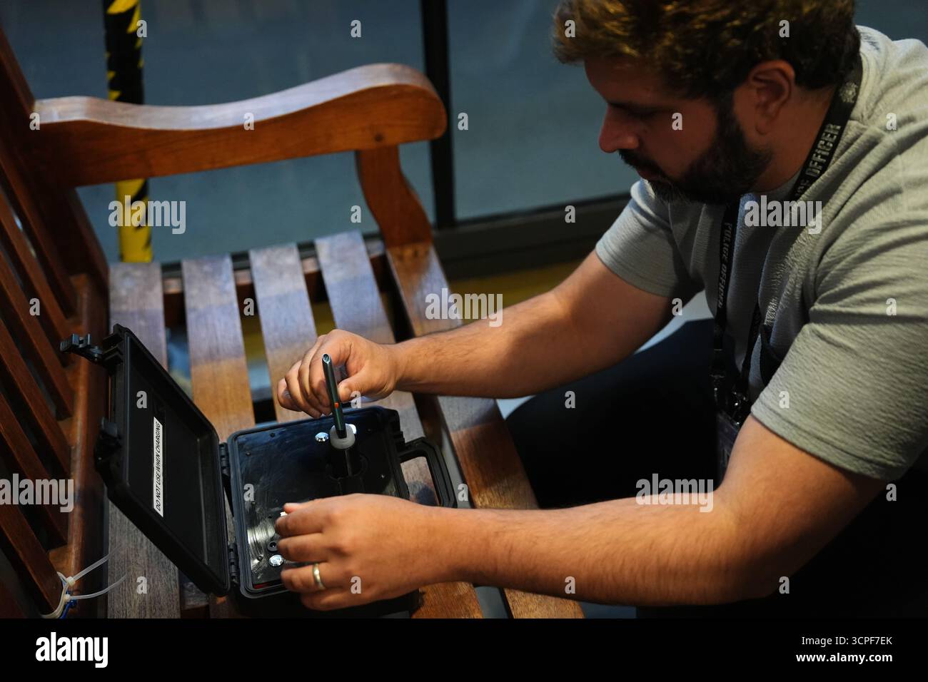 New vape spiking detection equipment being used during a briefing by ...