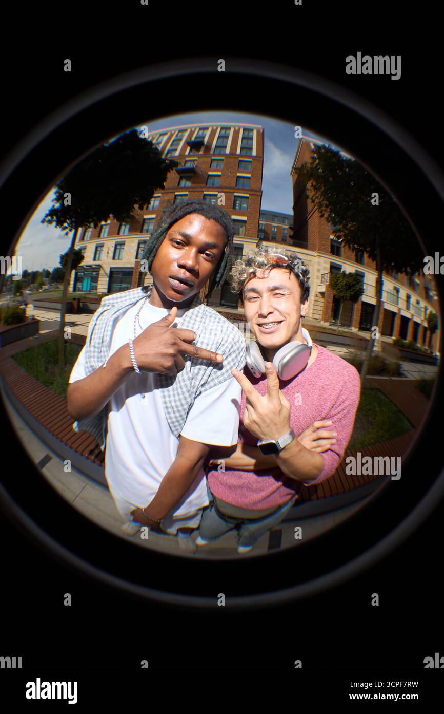 Man making peace signs hi-res stock photography and images - Alamy