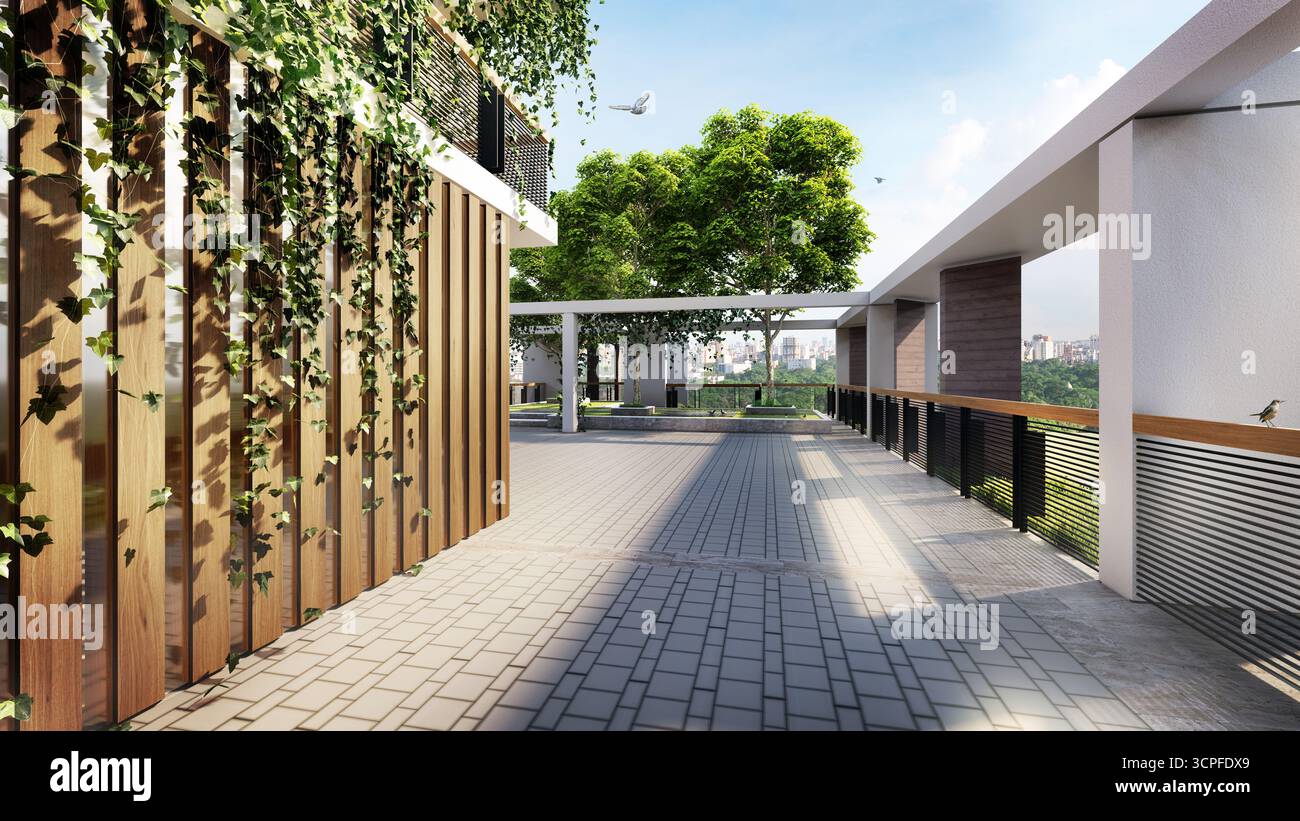 Contemporary rooftop elevated walkway hi-res stock photography and ...