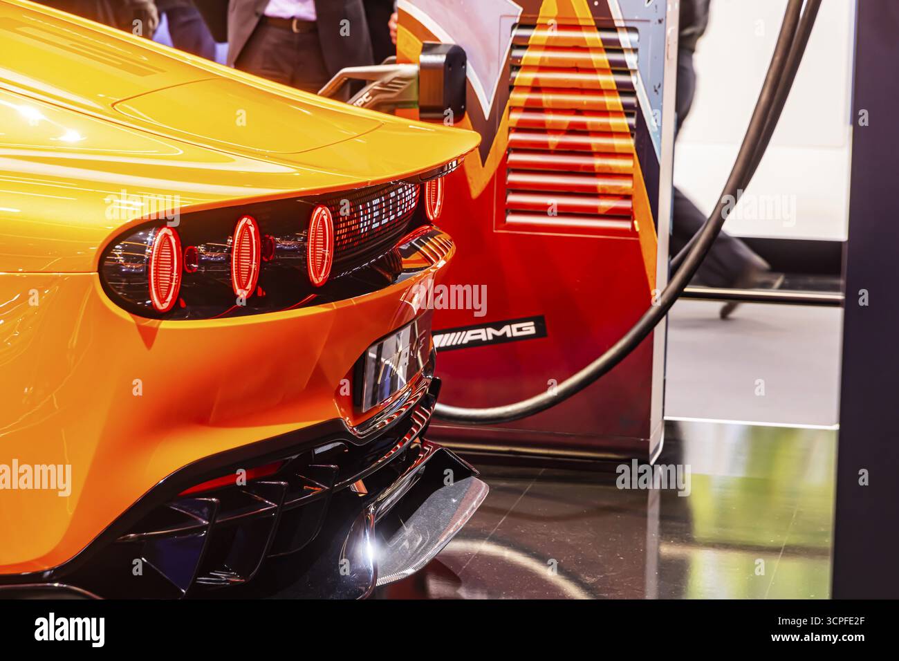 Exhibition stand from Mercedes. Concept AMG GT XX. IAA MOBILITY in ...