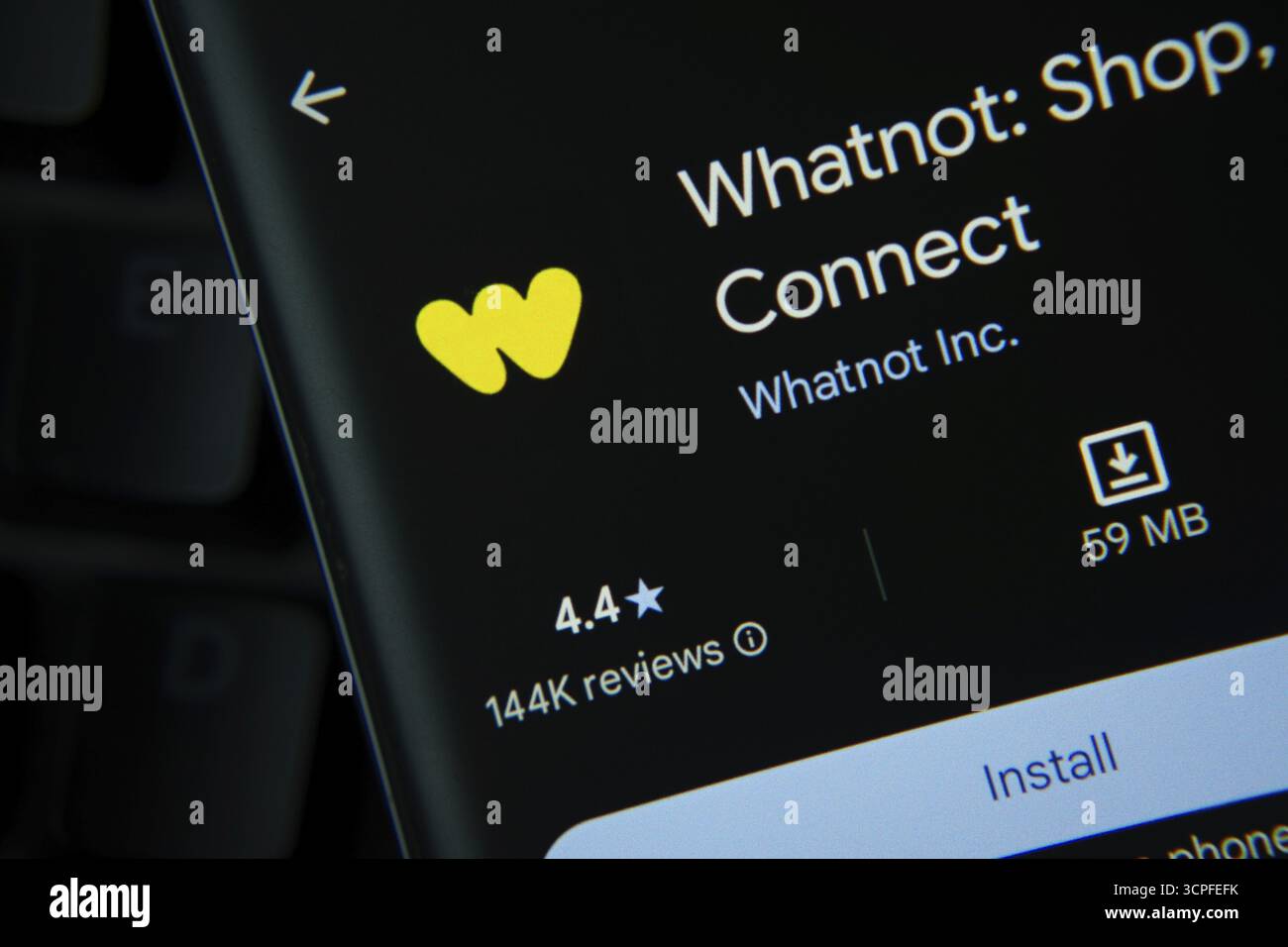 Dhaka, Bangladesh- 27 July 2025: Whatnot app from Google Playstore is displayed on a smartphone ...