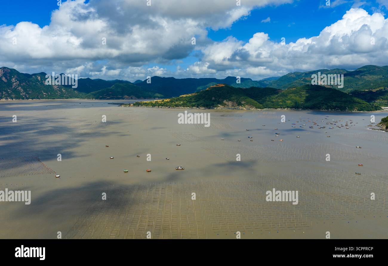 Aerial photo shows the "marine granary" in Ningde City, southeast China ...