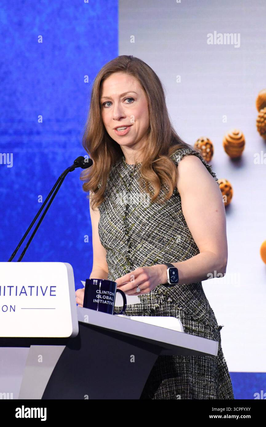 Chelsea Clinton onstage at the Clinton Global Initiative 2025 Annual ...