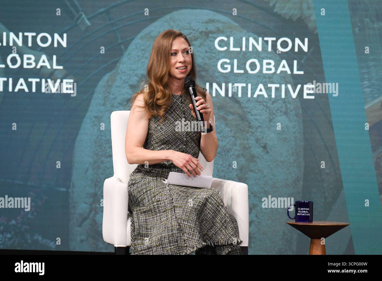 Chelsea Clinton onstage at the Clinton Global Initiative 2025 Annual ...