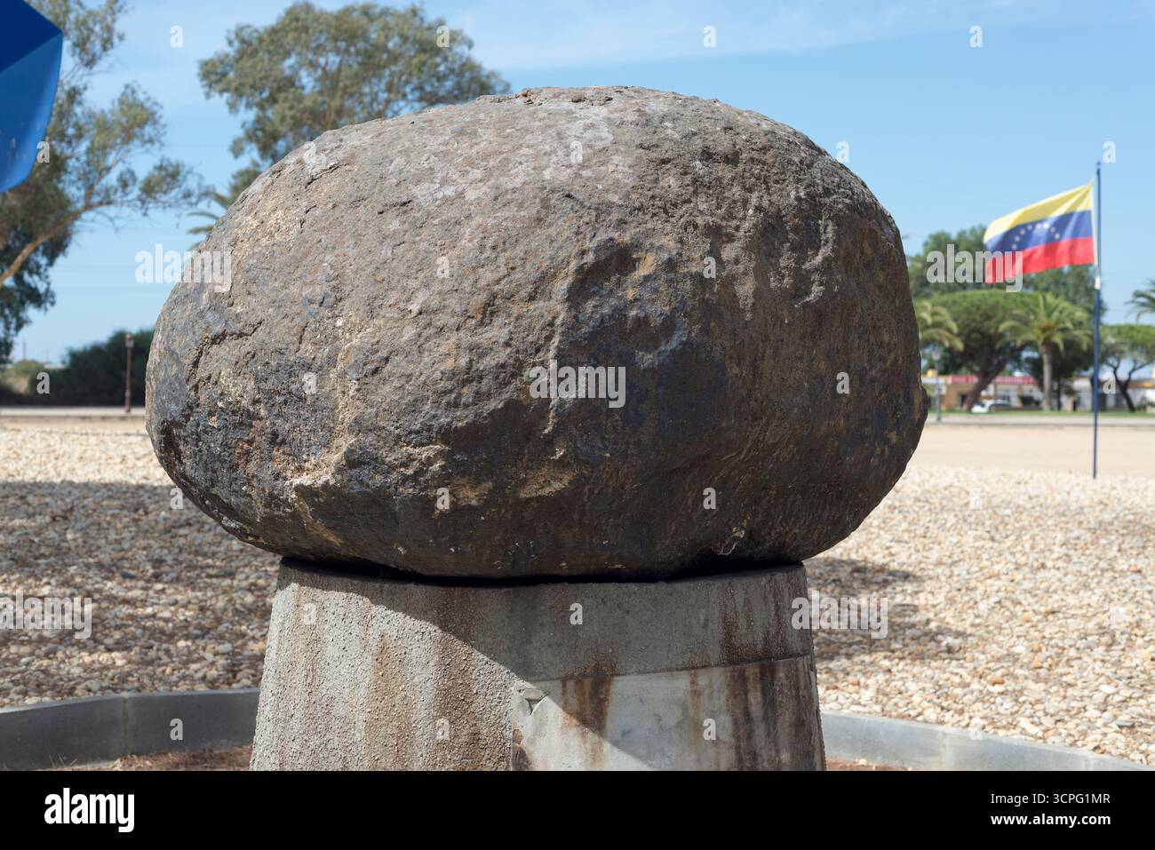 The Rábida Stone near the caravel dock, a historic monument ...