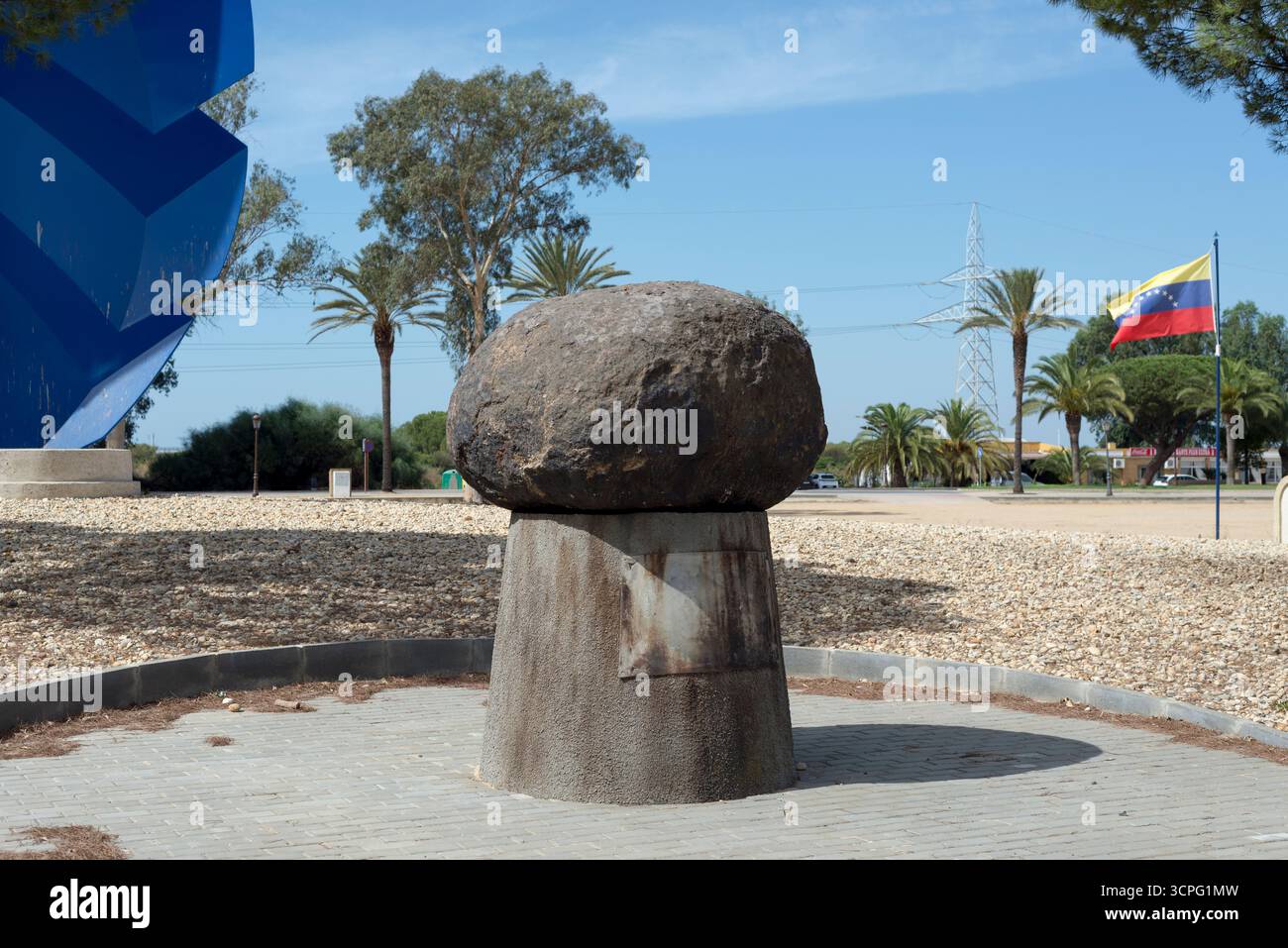 The Rábida Stone near the caravel dock, a historic monument ...