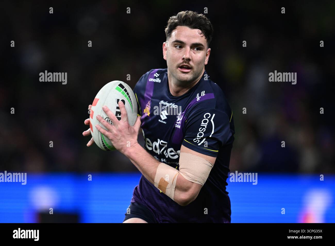 Trent Loiero of the Storm warms up ahead of the NRL Preliminary Final ...