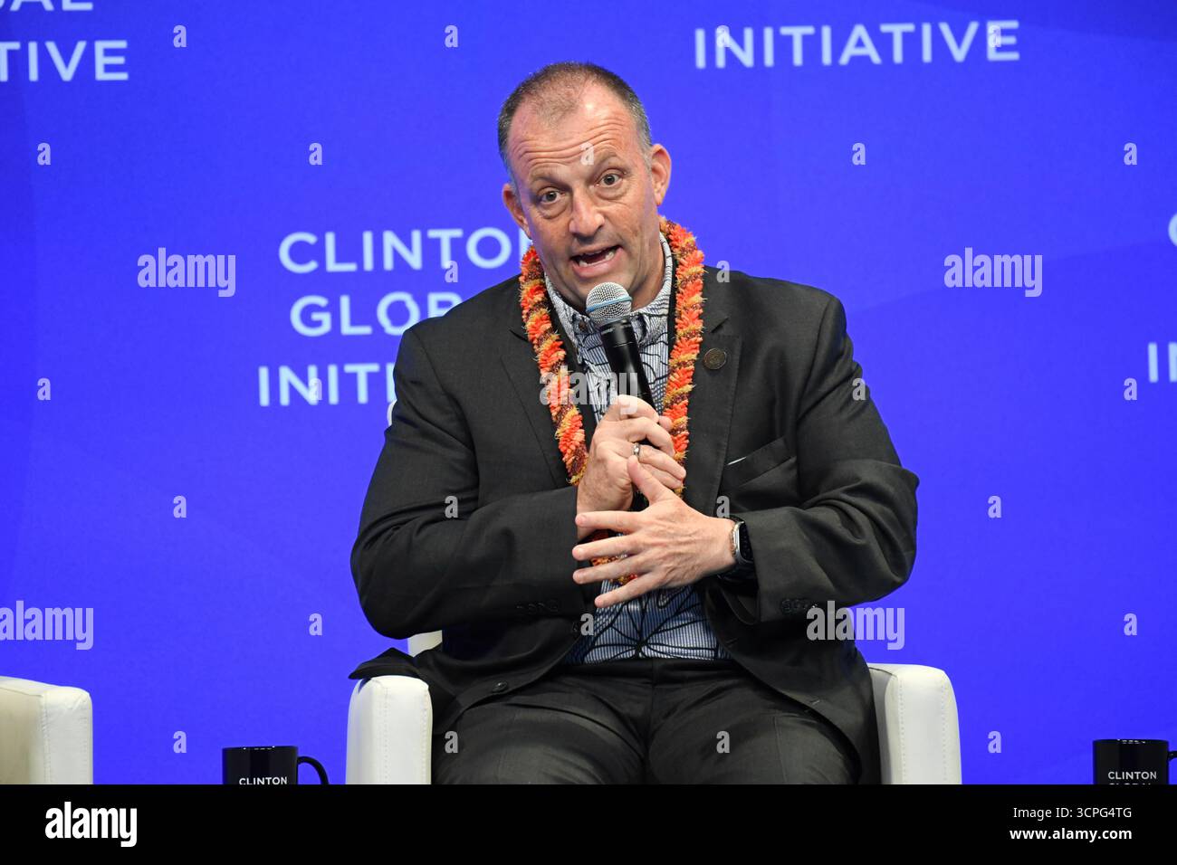 Hawaii Governor Josh Green onstage at the Clinton Global Initiative ...