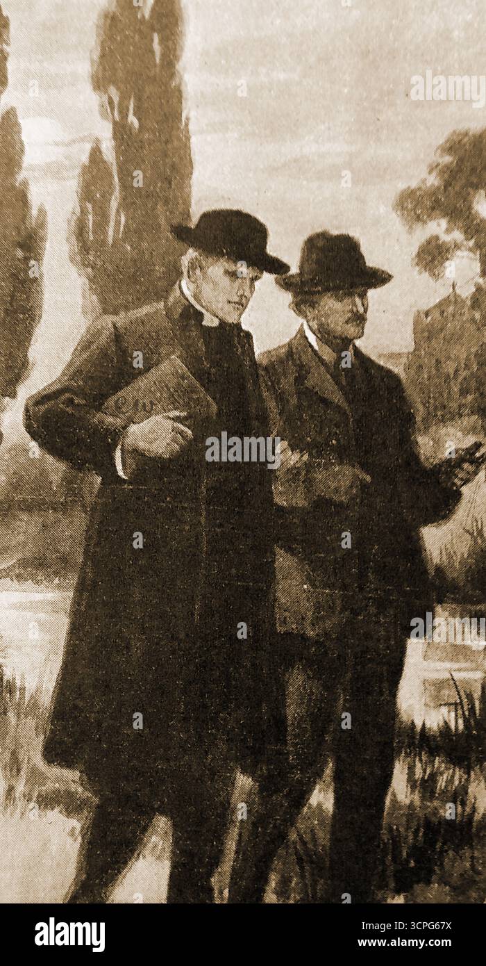 1908 - A country rector and his church warden parishioner. in typical ...