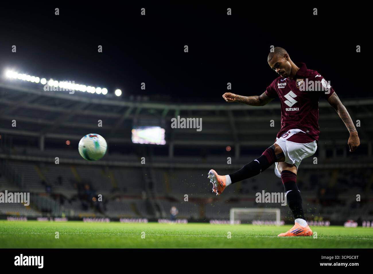 Cyril Ngonge of Torino FC kicks a corner kick during the Coppa Italia ...