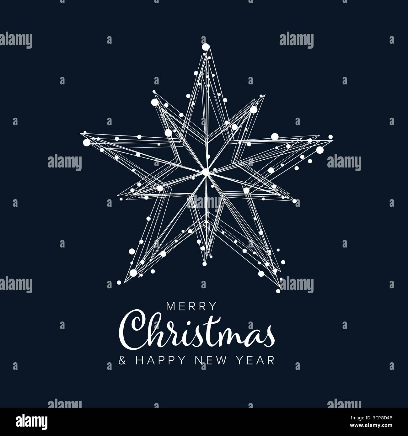 An elegant Christmas star adorns this Merry Christmas card, perfect for ...