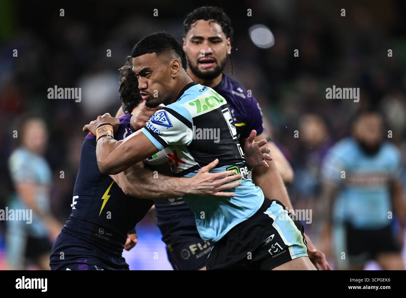 Ronaldo Mulitalo of the Sharks during the NRL Preliminary Final match ...