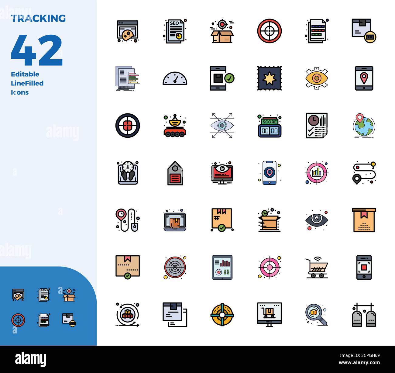 Precision-engineered 42 Duotone vector icons for Tracking, designed at ...
