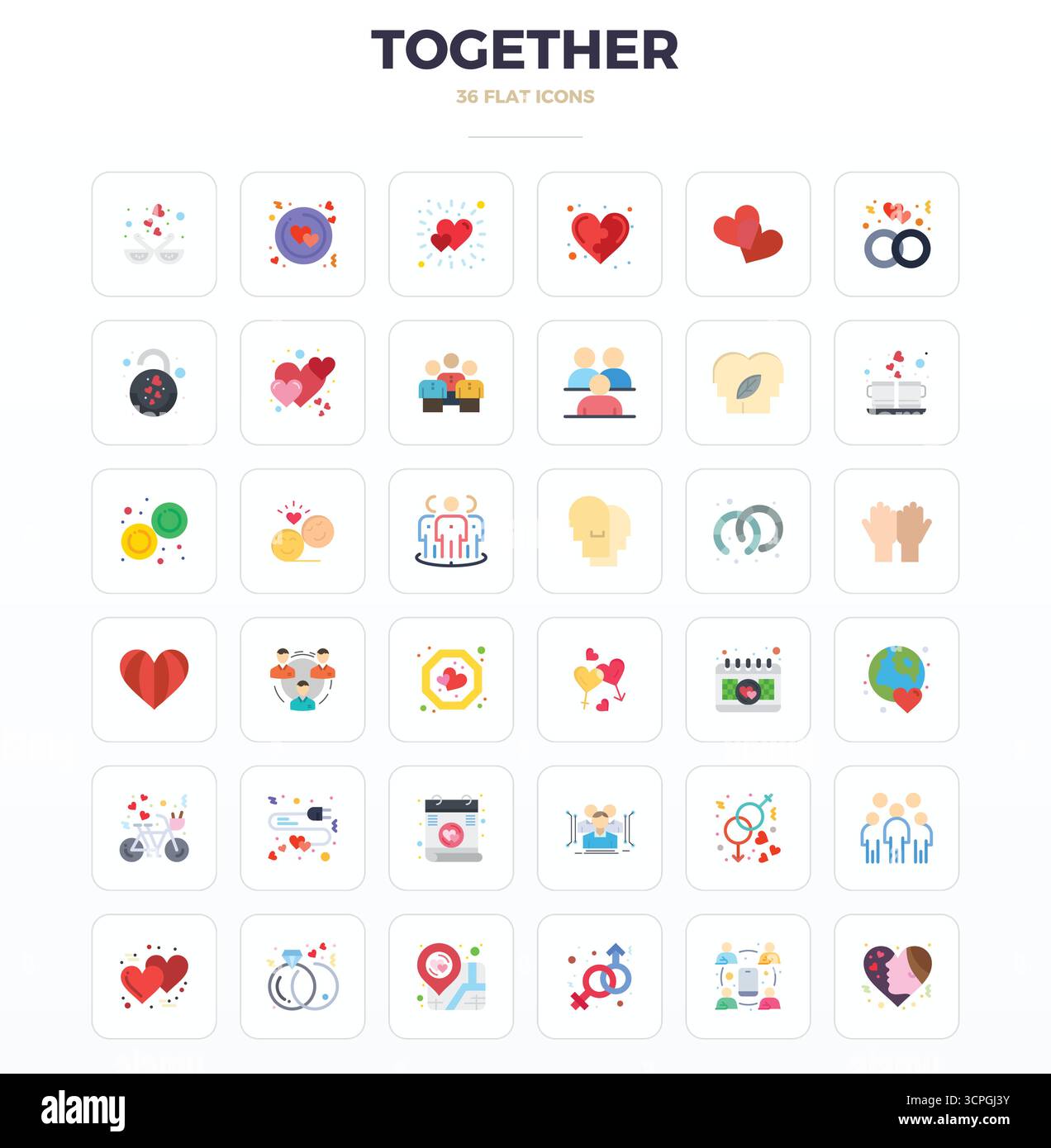 Exclusive collection of 36 Minimal Flat vector icons for Together ...