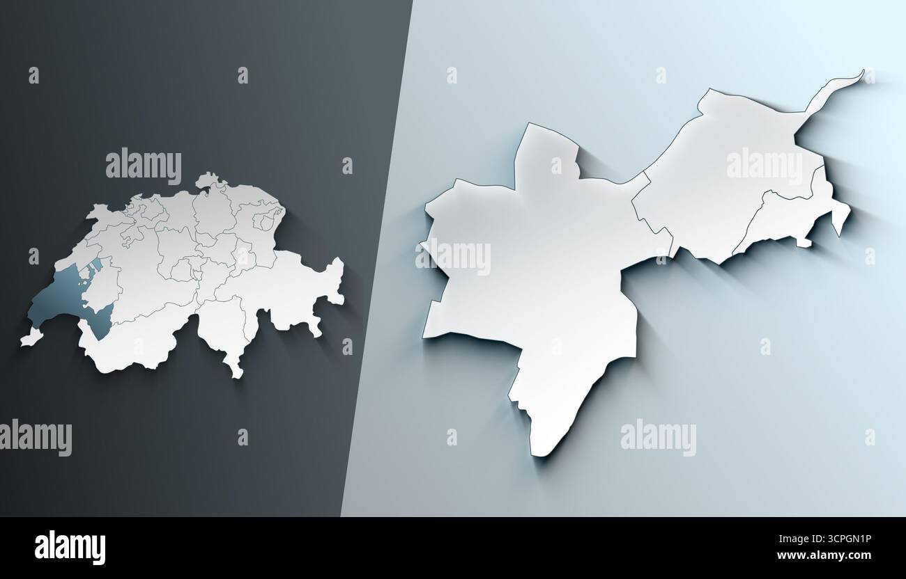 Modern Map of Basel Stadt Switzerland Region with Borders Stock Photo ...