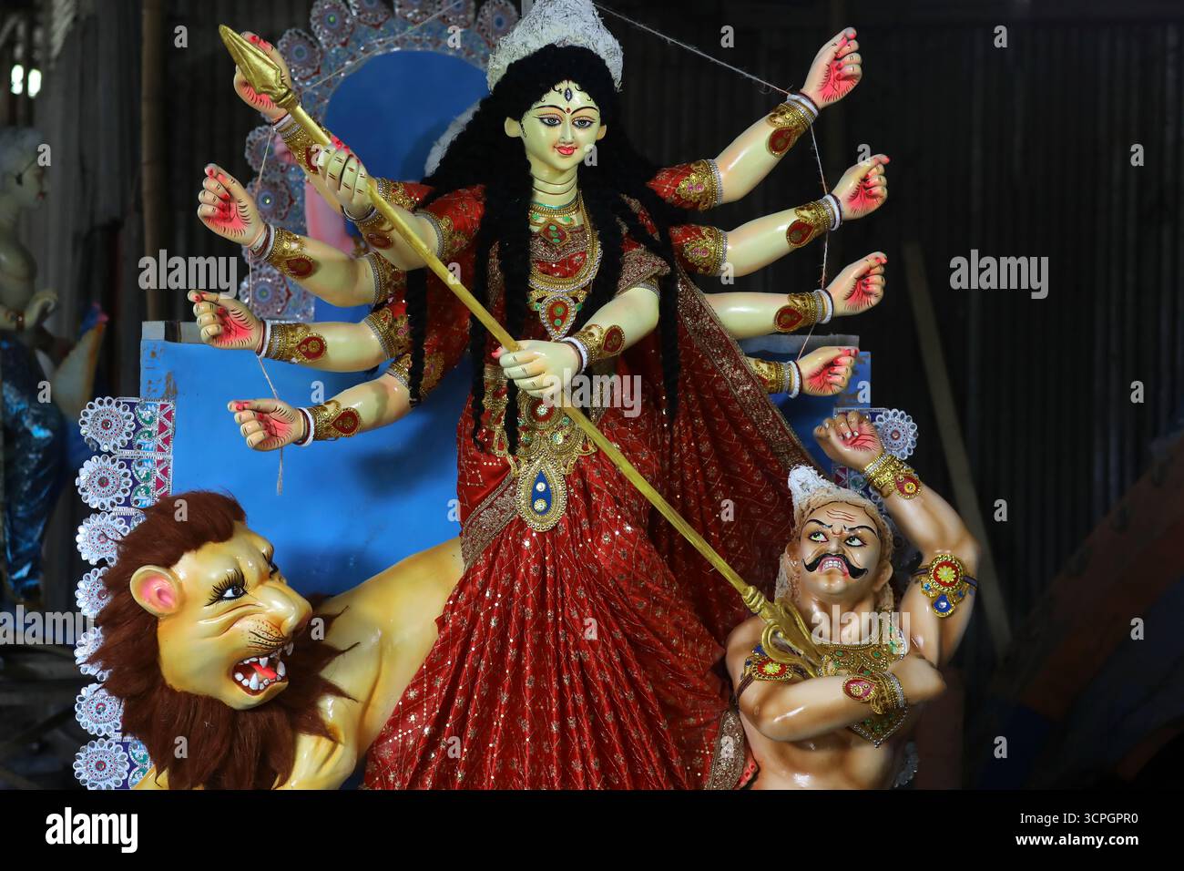 The making of idols for Durga Puja is underway at temples and makeshift ...