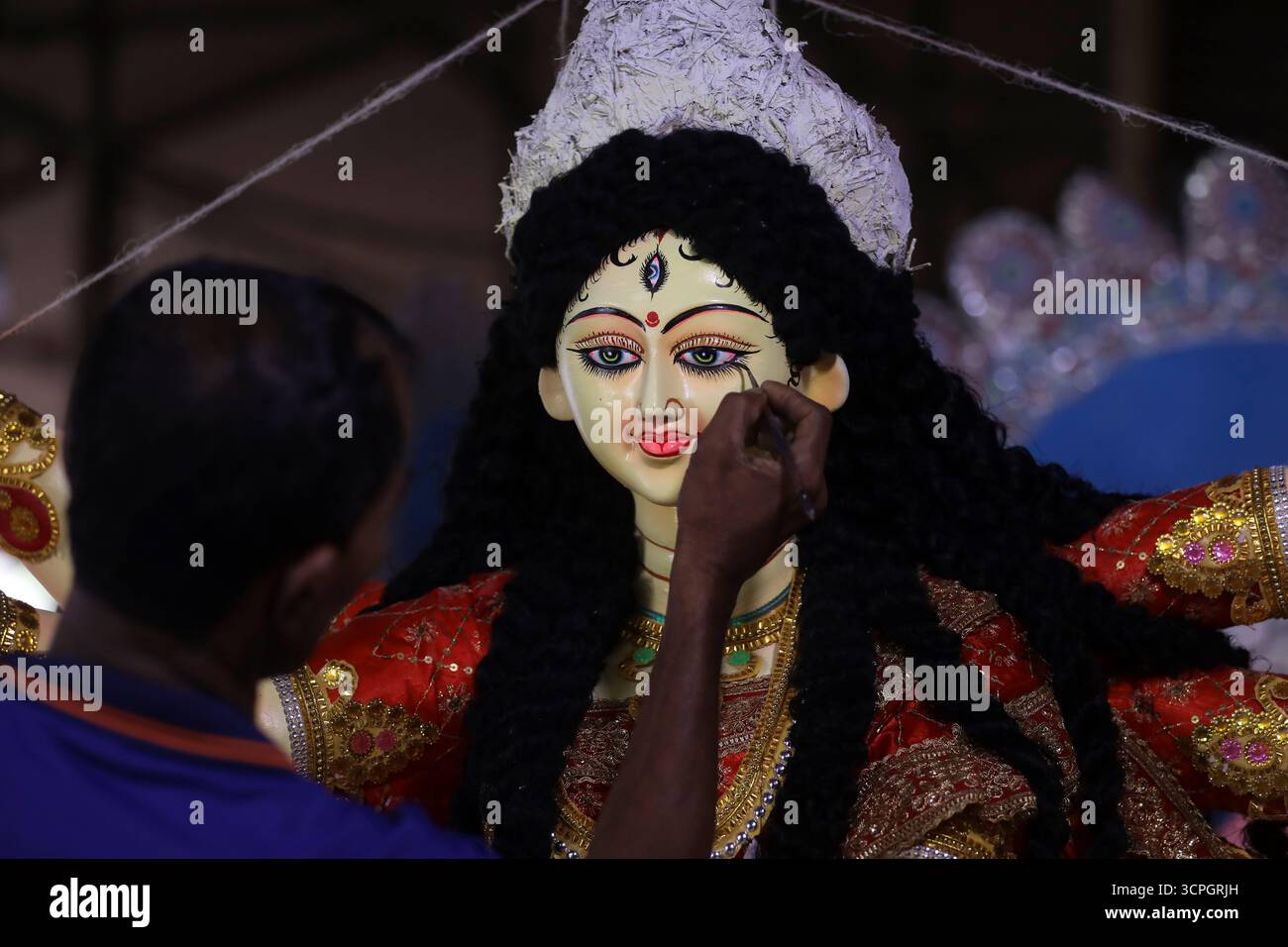 The making of idols for Durga Puja is underway at temples and makeshift ...