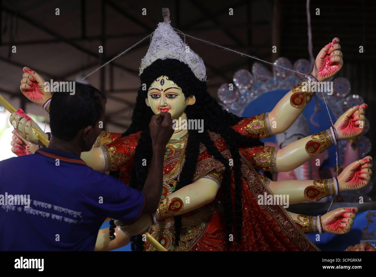 The making of idols for Durga Puja is underway at temples and makeshift ...
