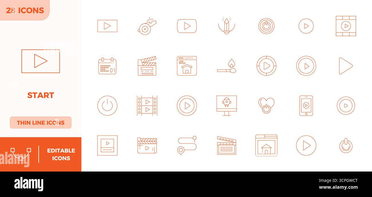Carefully curated 28 Minimal Line vector icons for Start, featuring ...