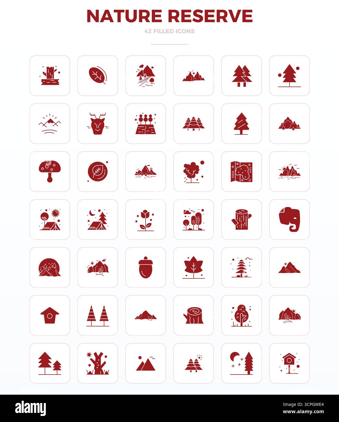 High-performance collection of 42 SolidFill vector icons for Nature ...