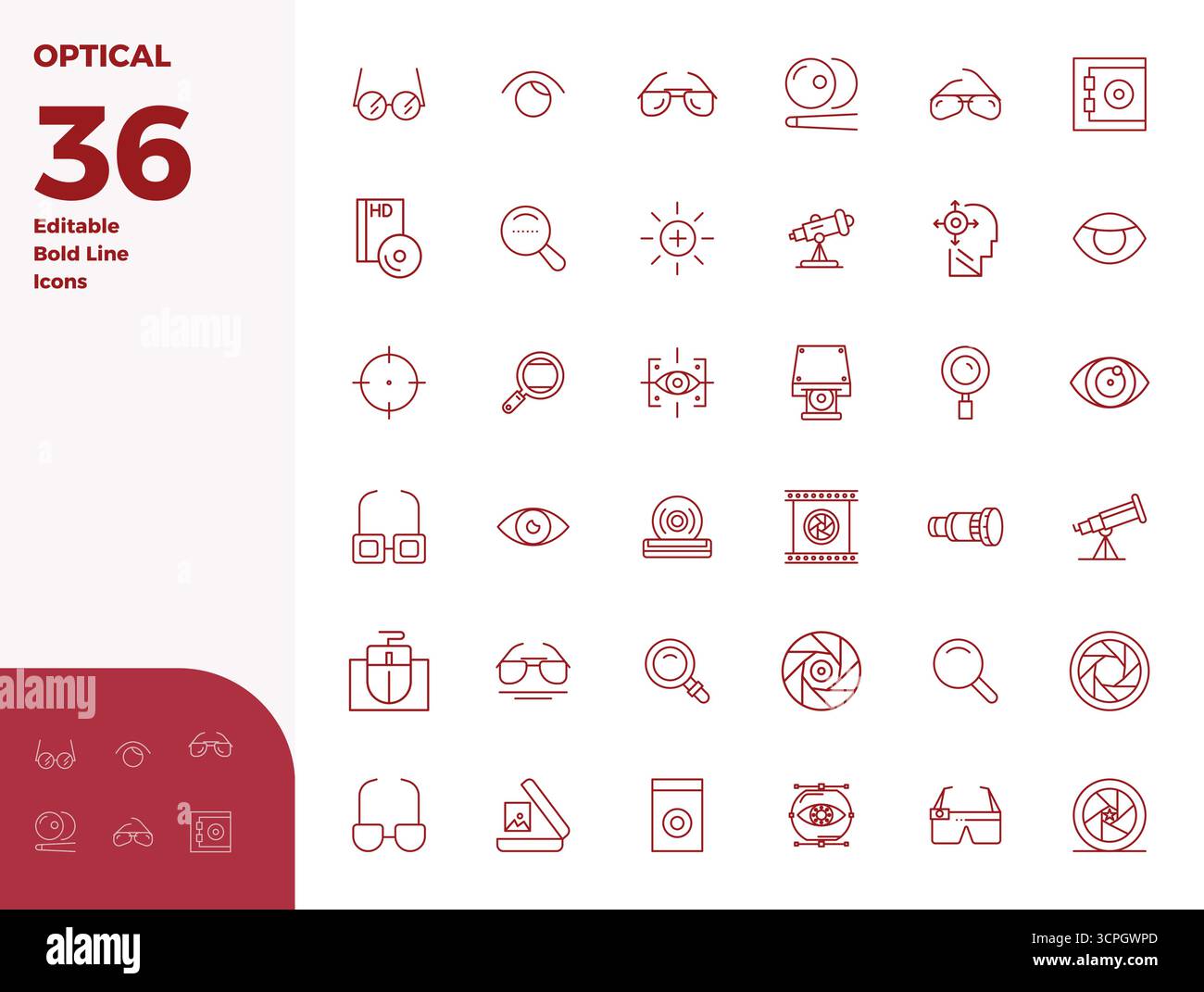 Beautifully rendered 36 Bold Line PIXEL perfect vector icons for ...